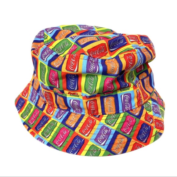 Coca Cola | Accessories | Coca Cola Bucket Hat Pop Art Multicolor Can ...